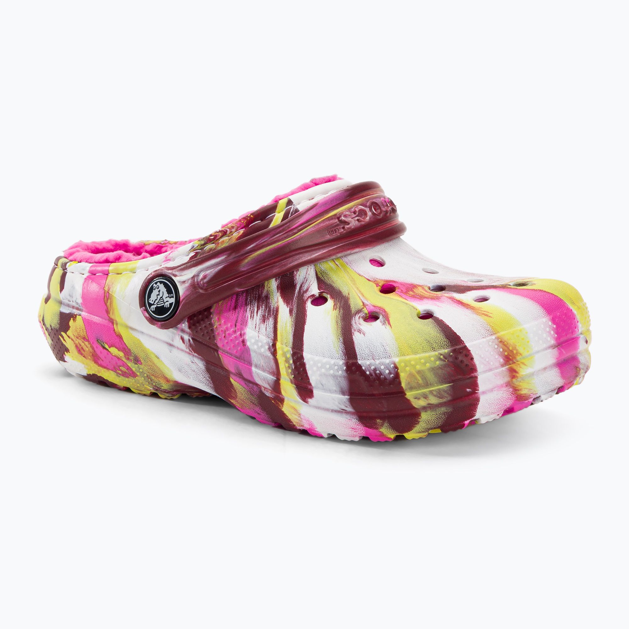 Șlapi pentru copii Crocs Classic Lined Marbled Clog sulphur/multi ...