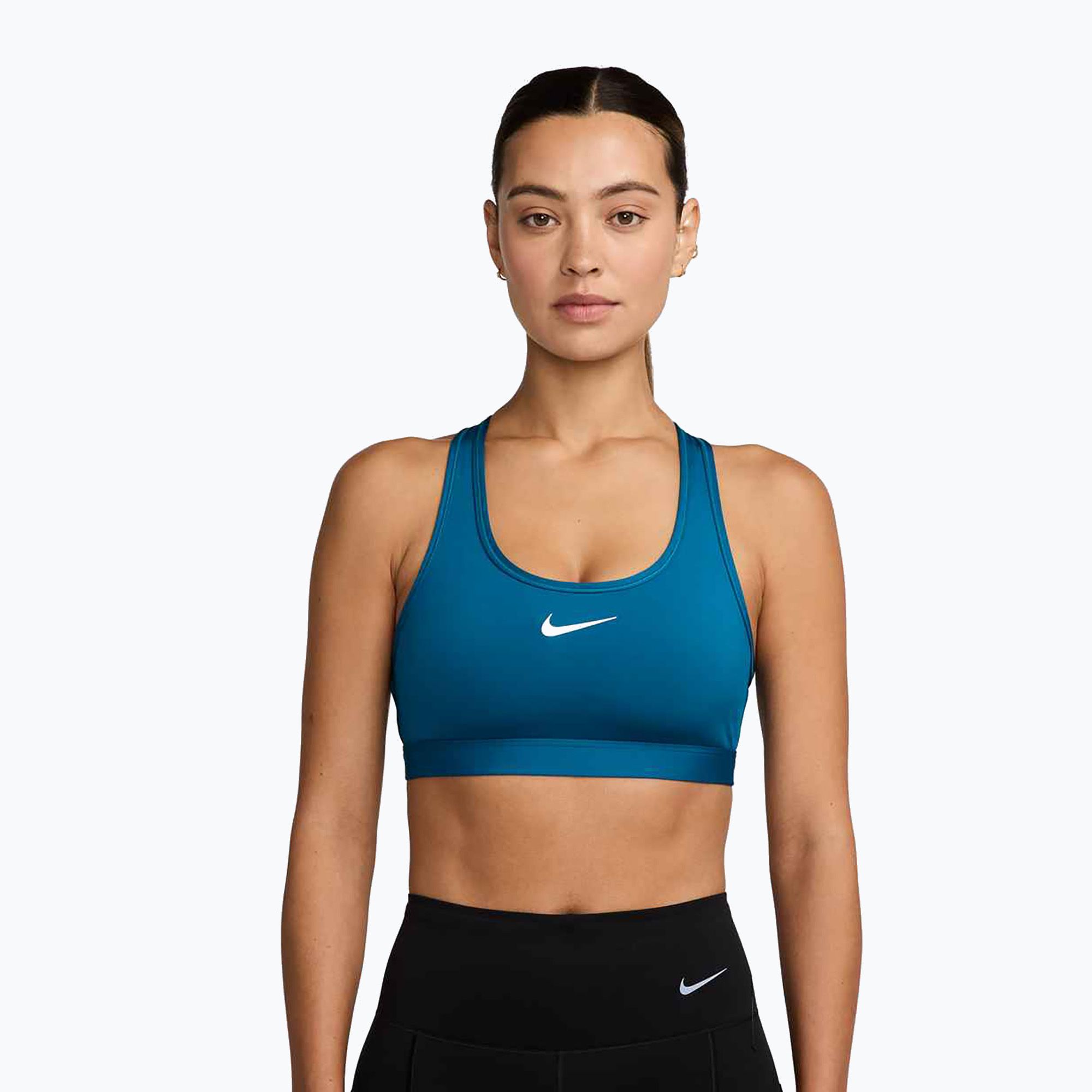 Sutien de antrenament Nike Swoosh Medium Support world indigo/white ...