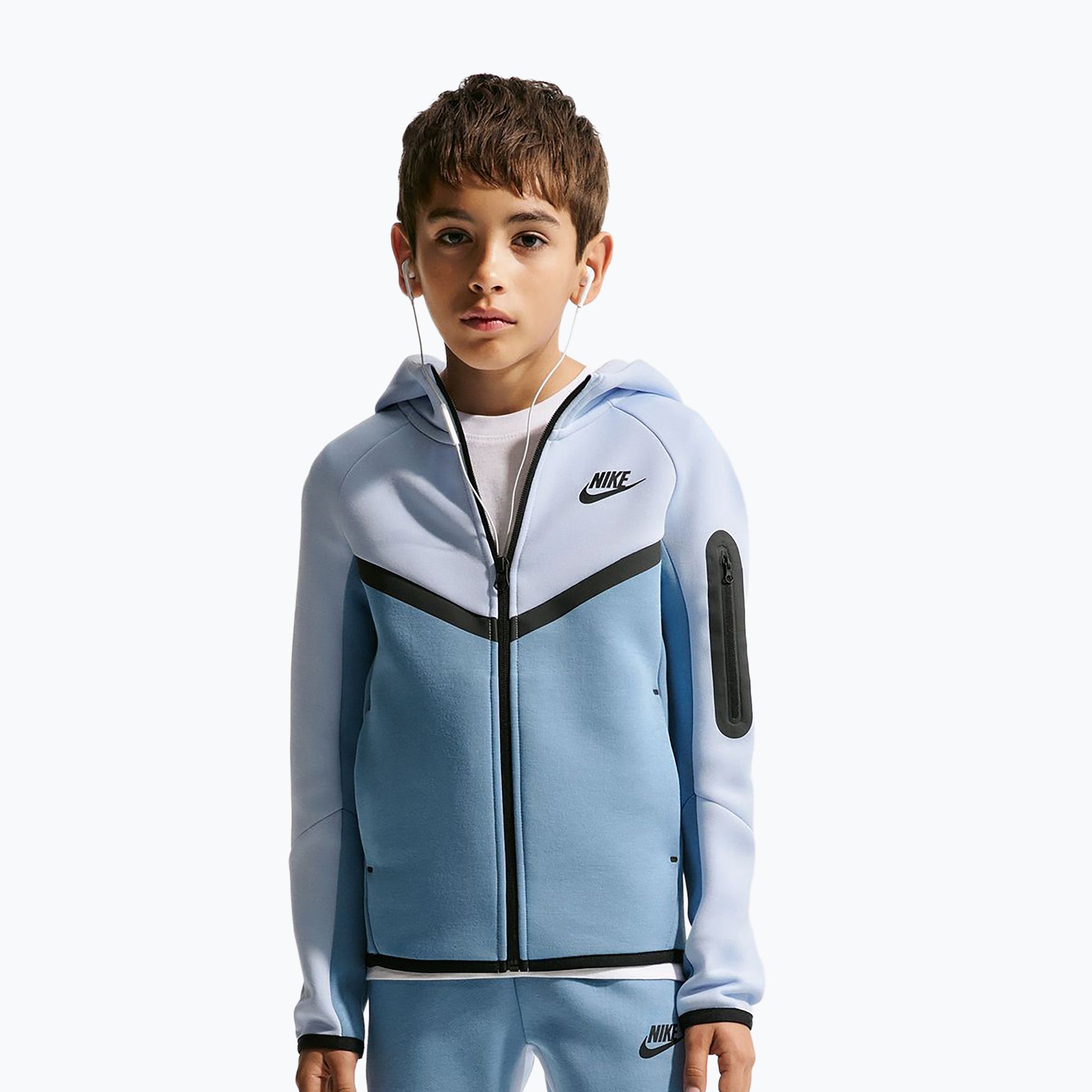 Bluză pentru copii Nike Sportswear Tech Fleece Full Zip black/black ...