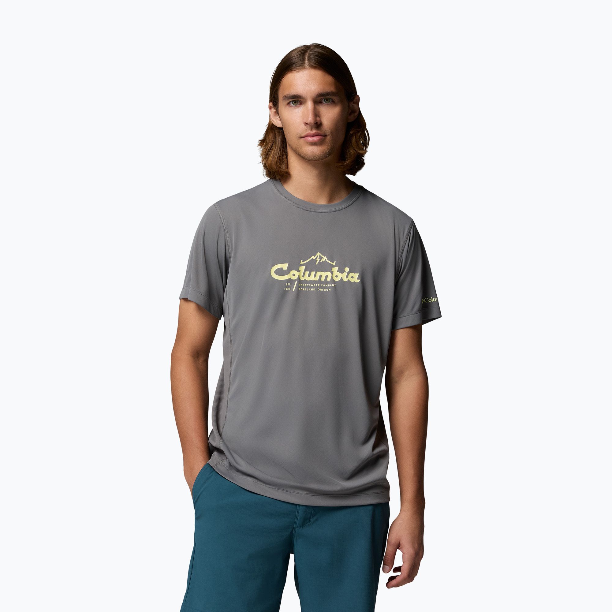 Tricou pentru bărbați Columbia Zero Rules Light Graphic Crew black ...