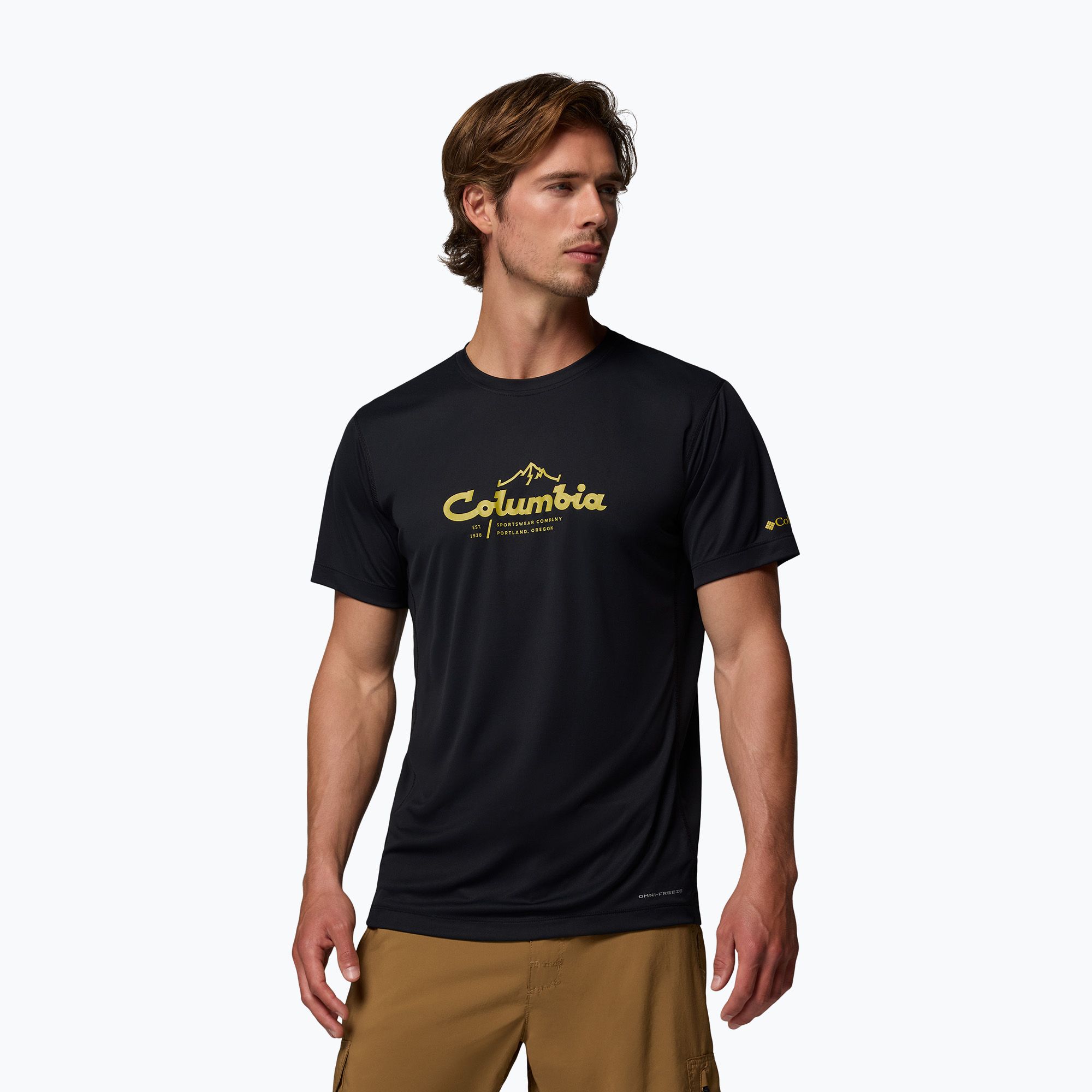 Tricou pentru bărbați Columbia Zero Rules Light Graphic Crew city grey ...