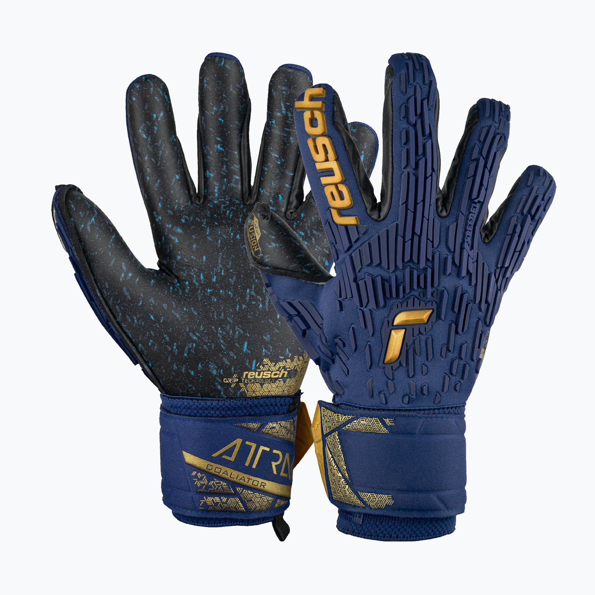 Mănuși de portar Reusch Attrakt Freegel Fusion Goaliator premium blue/gold/black (5470995 ...