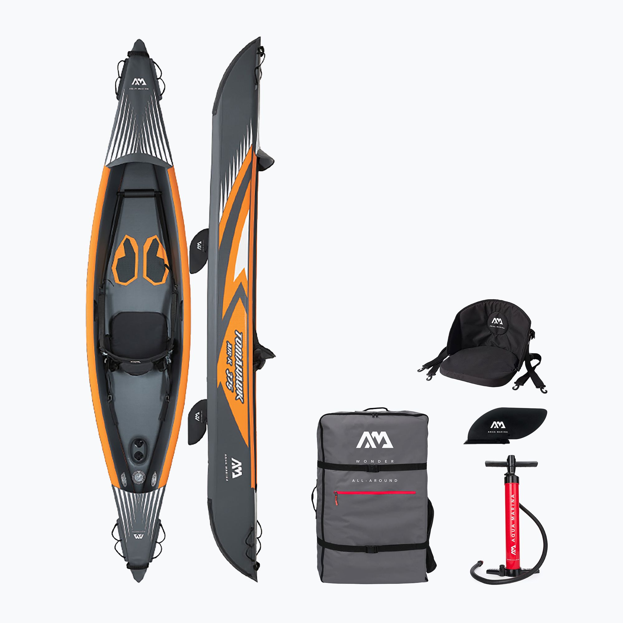 Caiac gonflabil de înaltă presiune 1 persoană 12'4 'AquaMarina Tomahawk ...