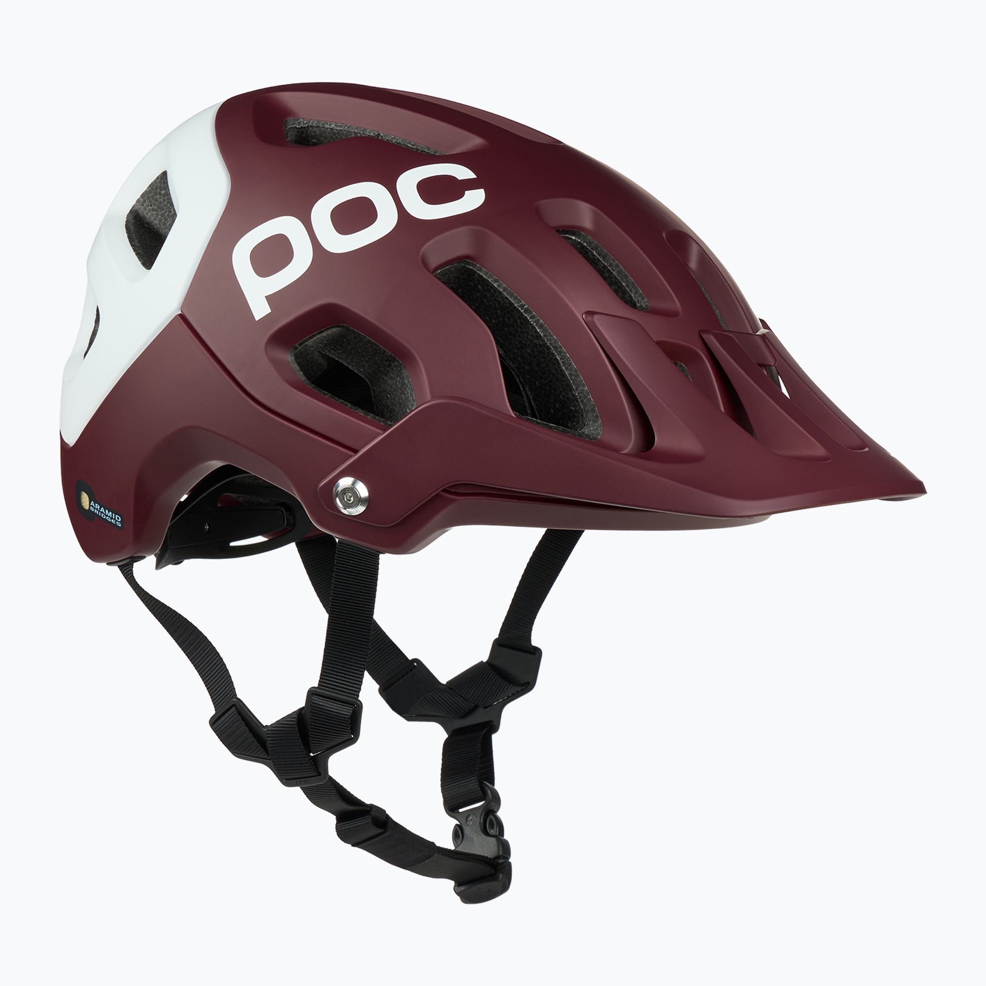 Cască de bicicletă MTB POC Tectal Race MIPS garnet red/hydrogen white ...