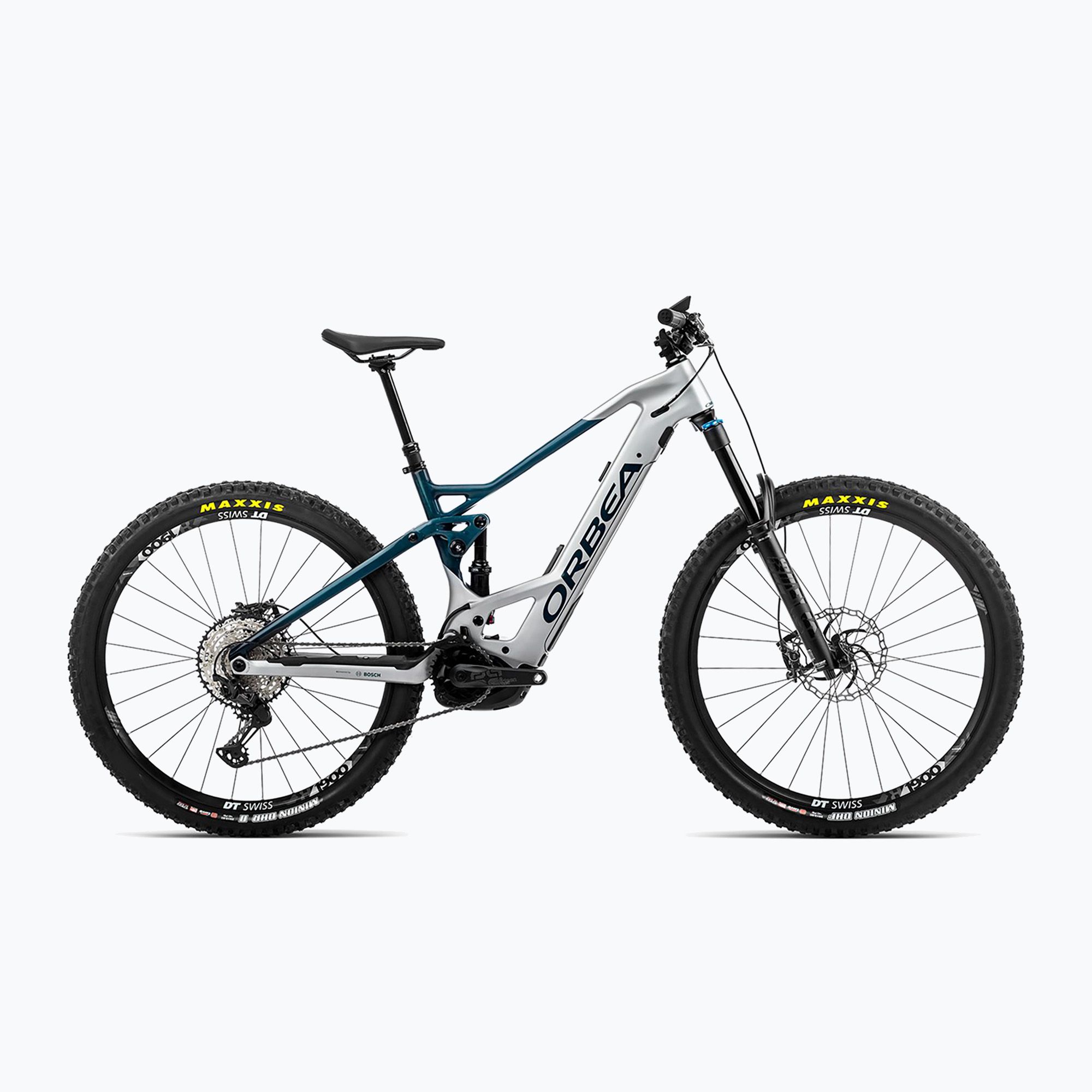 Bicicleta electrică Orbea Wild FS M10 625Wh 2023 argintiu/verde ...