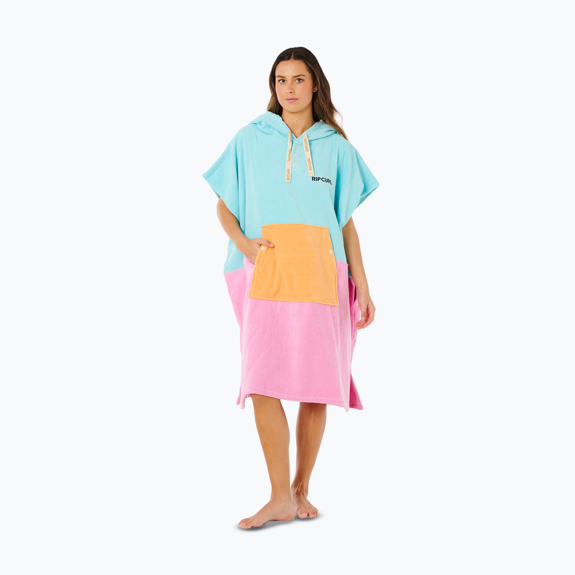 Poncho pentru femei Rip Curl Premium Surf Hooded Towel light sea blue ...