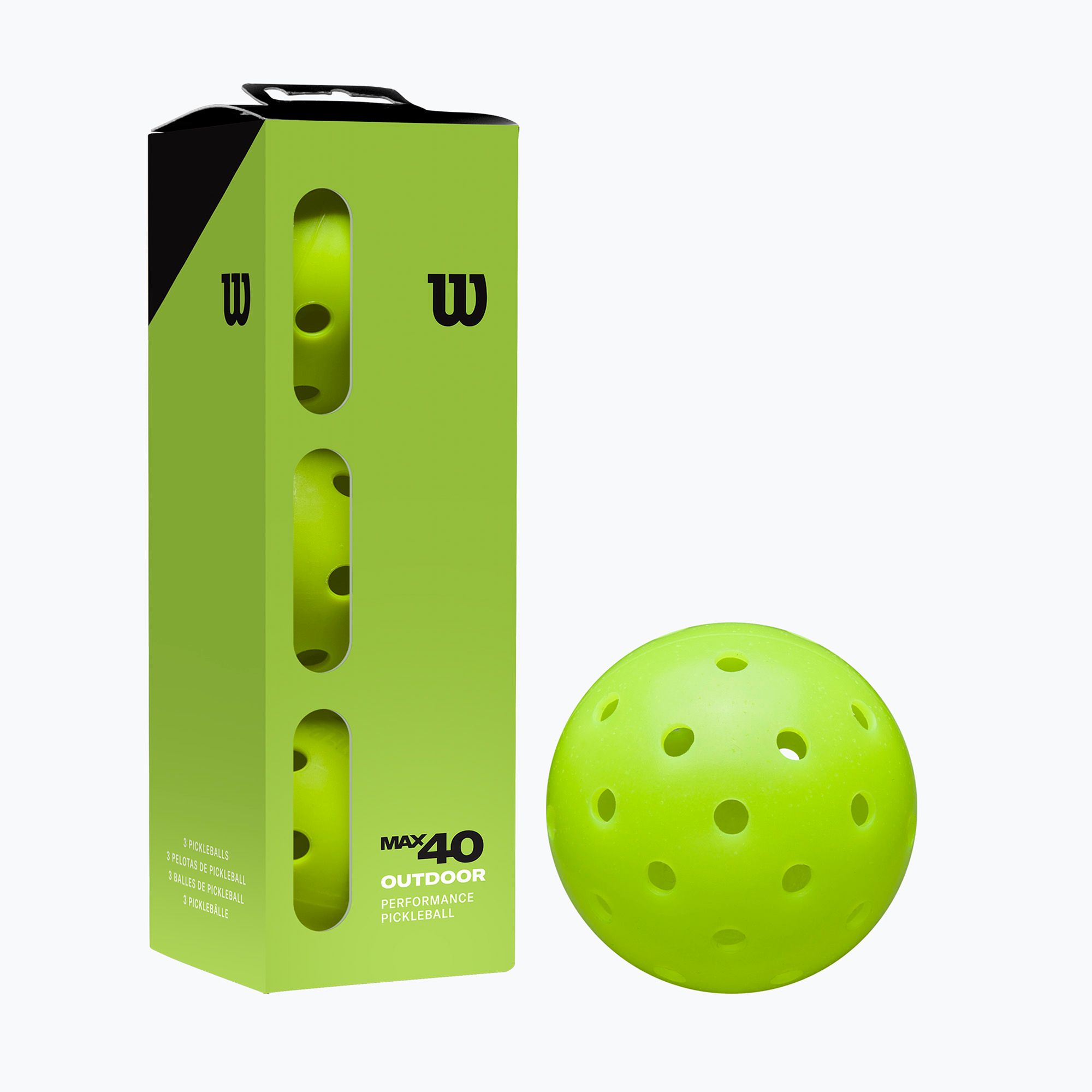 Mingi de pickleball Wilson Max 40 Outdoor Pickleball 3B 3 buc. green ...